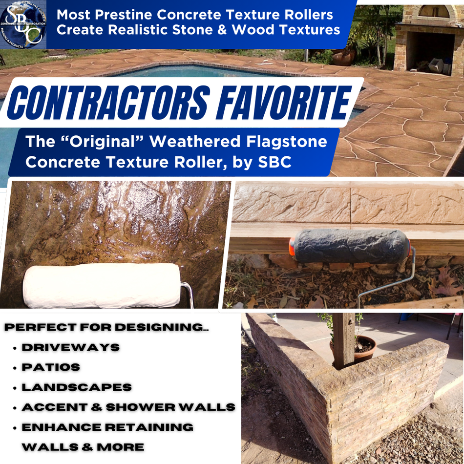 Concrete Texture Rollers - The"Original" Weathered Flagstone Concrete ...