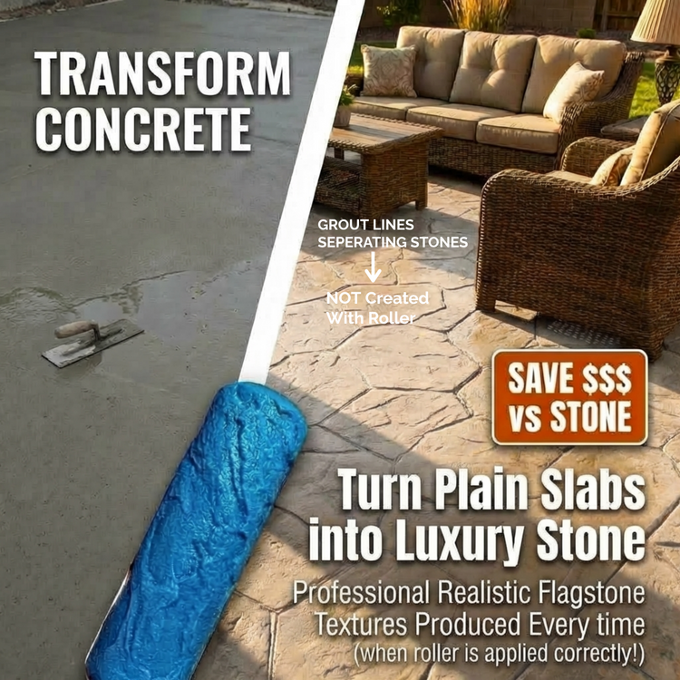 Concrete Texture Rollers - The"Original" Weathered Flagstone Concrete ...