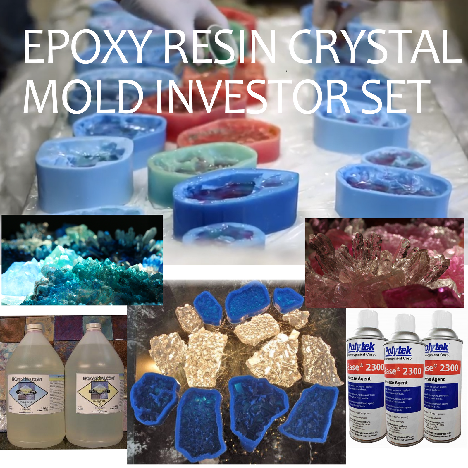 Epoxy Resin Molds - Exquisite Crystal Mold Kit - 26 Crystal Molds – SBC ...